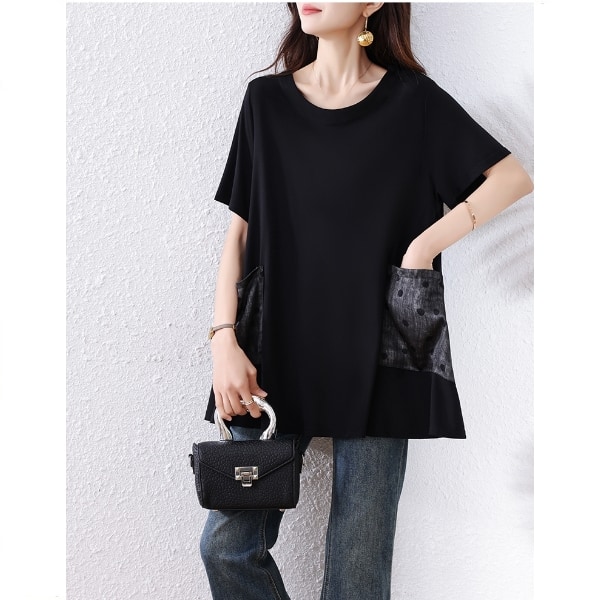 點點雙口袋造型中長版上衣 獨具衣格 J9229::unistyle 館::【獨具衣格】專賣中大尺碼洋裝、中大尺碼服飾