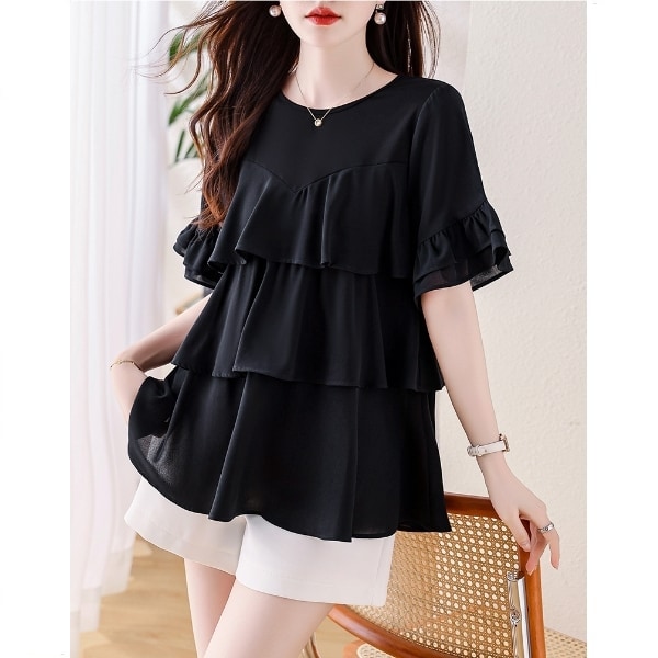 奢華設計款荷葉顯瘦洋裝 獨具衣格 J9273::unistyle 館::【獨具衣格】專賣中大尺碼洋裝、中大尺碼服飾