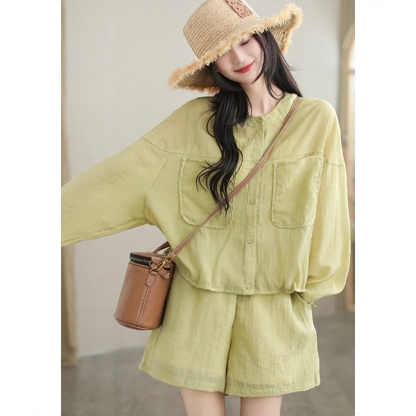 休閒感防曬套裝(上衣+短褲) 獨具衣格 J9304::unistyle 館::【獨具衣格】專賣中大尺碼洋裝、中大尺碼服飾