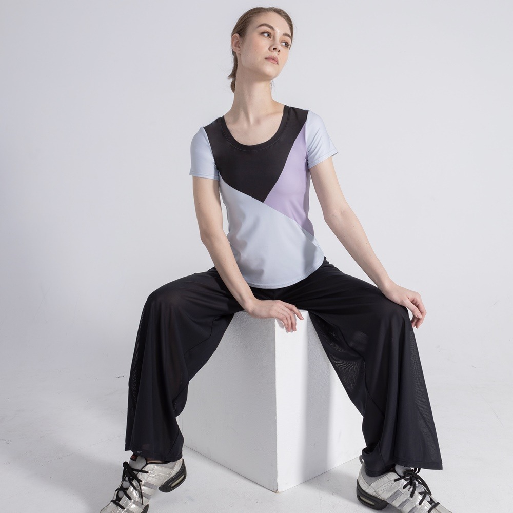 寶琦華舞蹈生活用品館-芭蕾、踢踏、瑜珈、韻律、國標、佛朗明哥、肚皮舞、彩妝::產品型錄::DansNA 短袖上衣【D24125】