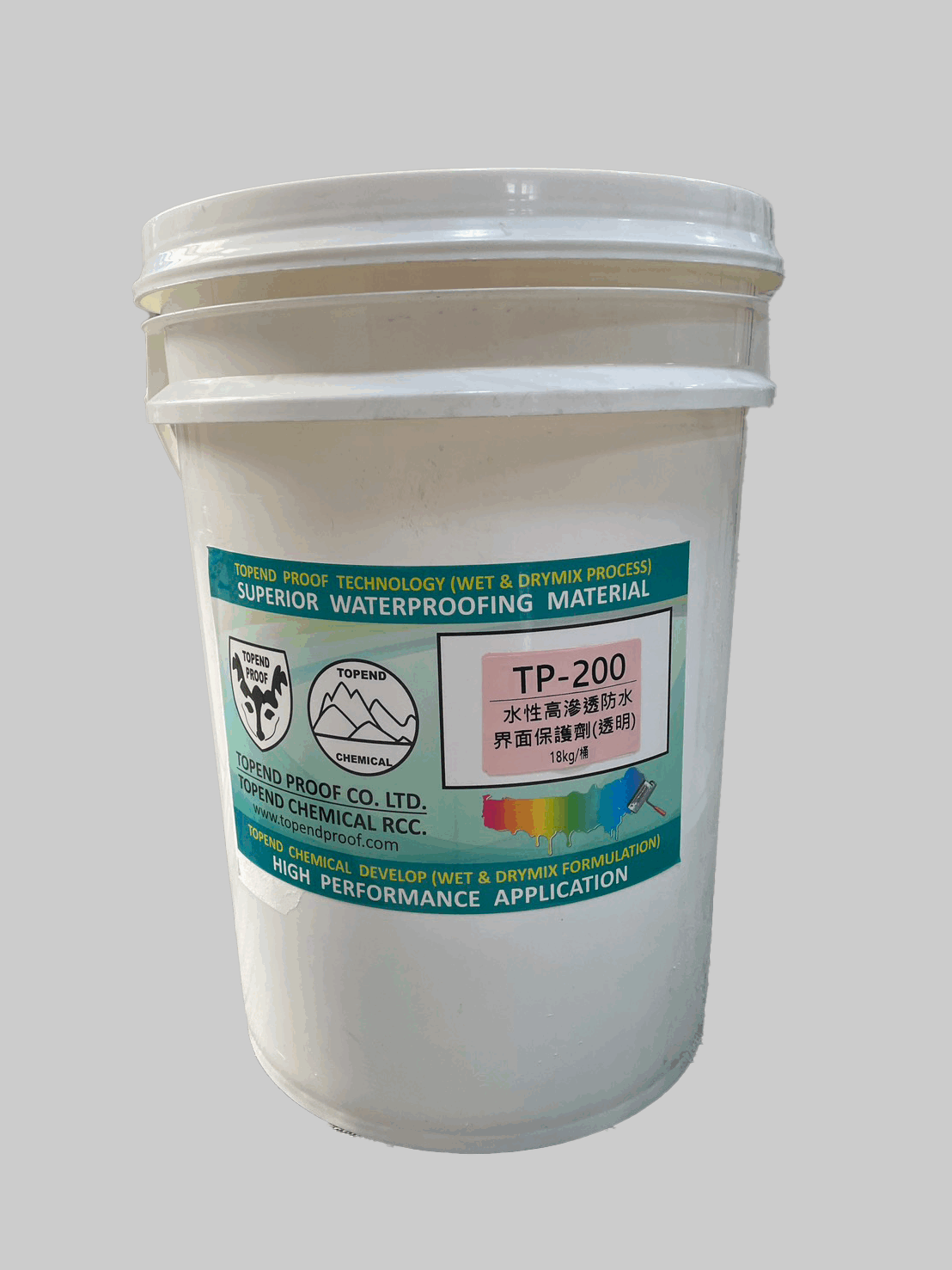 頂尖防水材料有限公司-專業 防水塗料 推薦::產品介紹::TP-200-水性高滲透防水界面保護劑(透明)